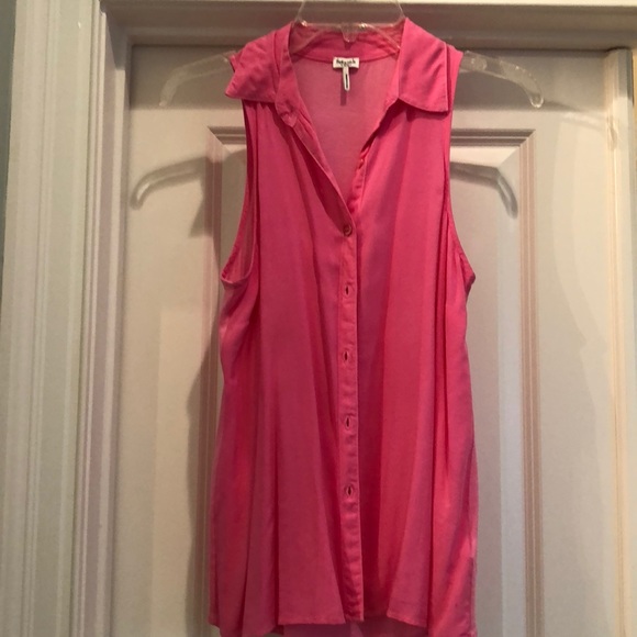 Splendid | Tops | Splendid Button Down Hot Pink | Poshmark